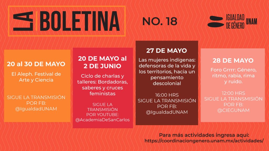 La Boletina: décimo octava entrega de la Coordinación de Igualdad de Género - Gaceta UNAM